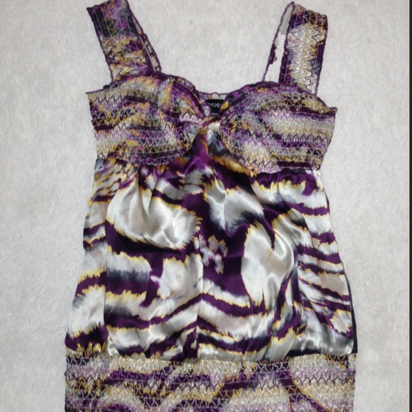 bebe | Tops | Y2k Bebe Silk Purple Watercolor Print Tank Top | Poshmark